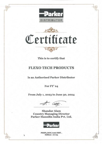 Authorized distributors of Parker Hydraulic hoses | Flexotech